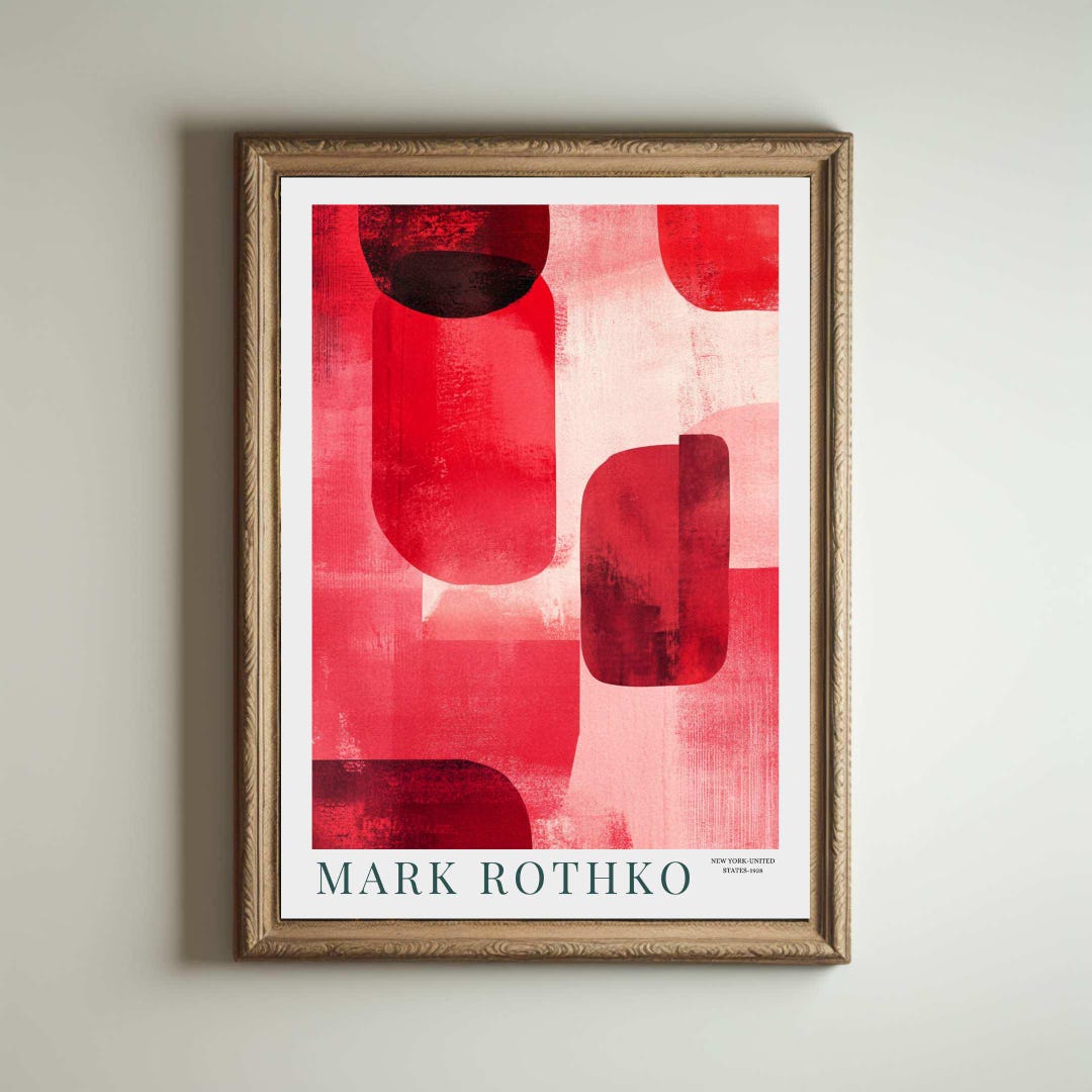 Mark Rothko Poster, Mark Rothko, Mark Rothko Print, Exhibition Poster ...