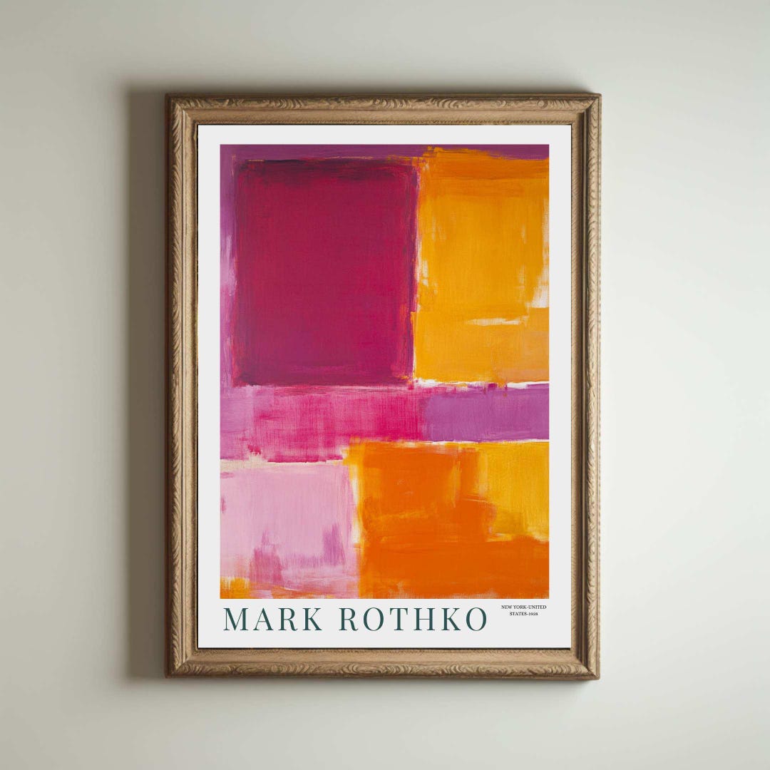 Mark Rothko Poster, Mark Rothko, Mark Rothko Print, Exhibition Poster ...