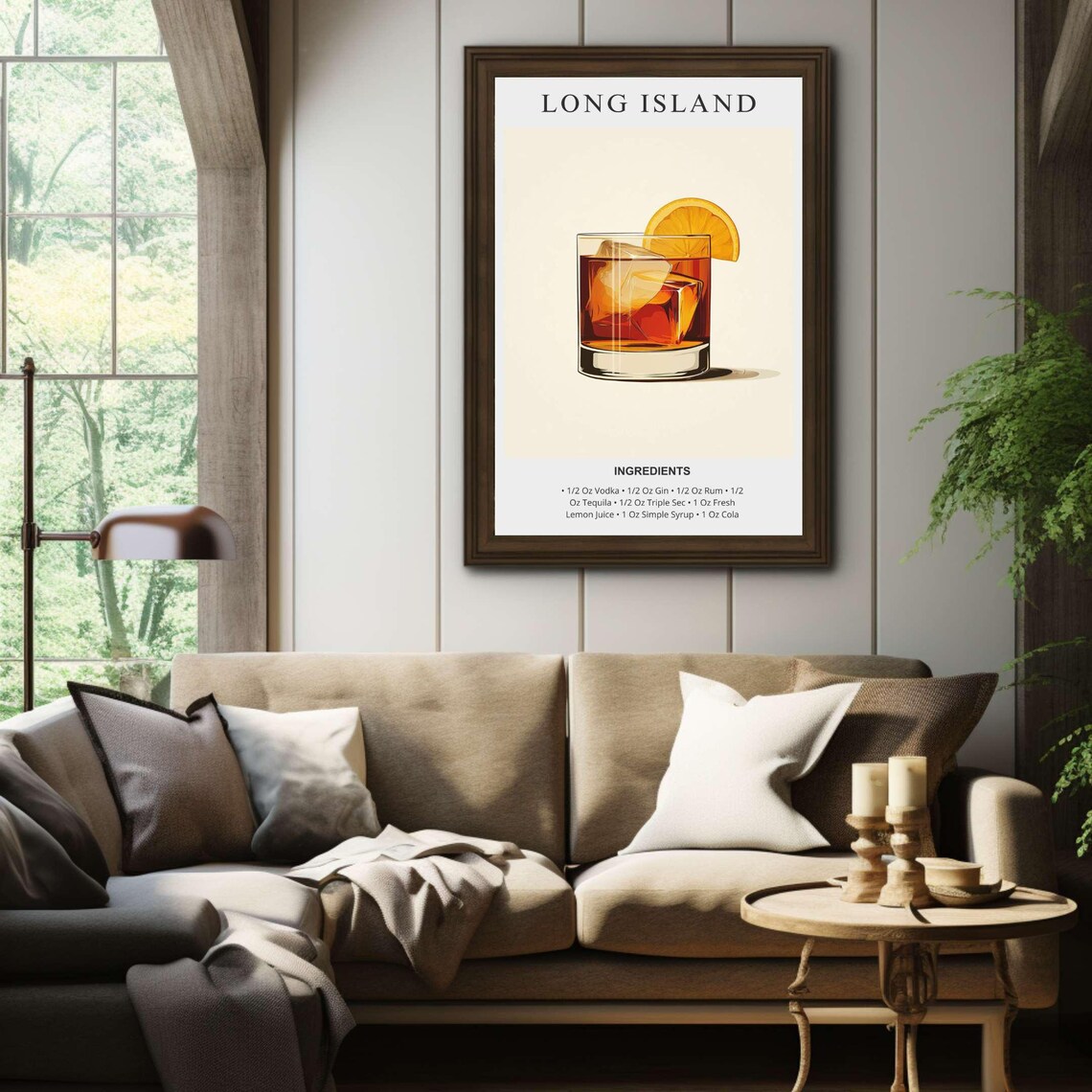 Long Island Art Print | Bar Cart Decor | Cocktail Poster | Signature ...
