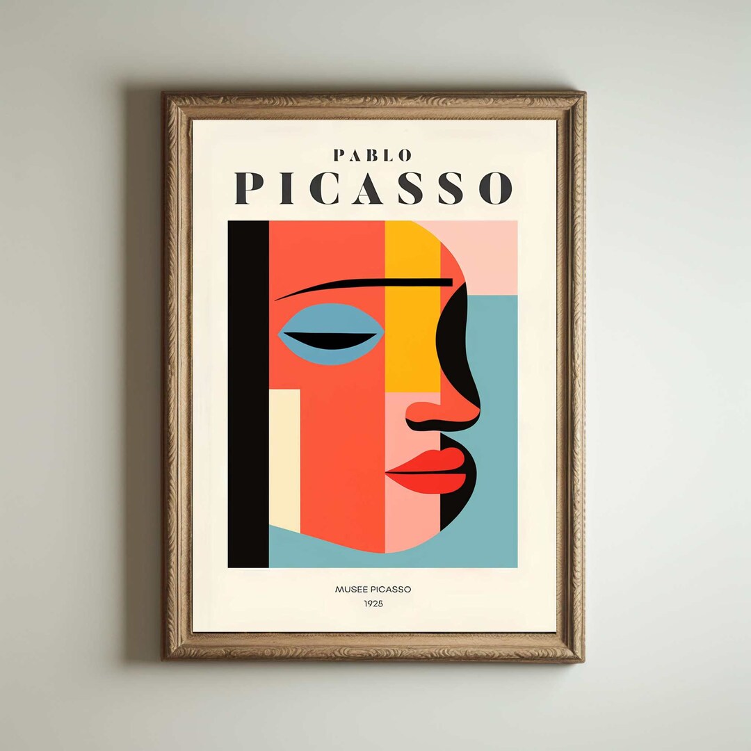 Picasso Art Poster Picasso Wall Art Picasso Exhibition Print Neutral