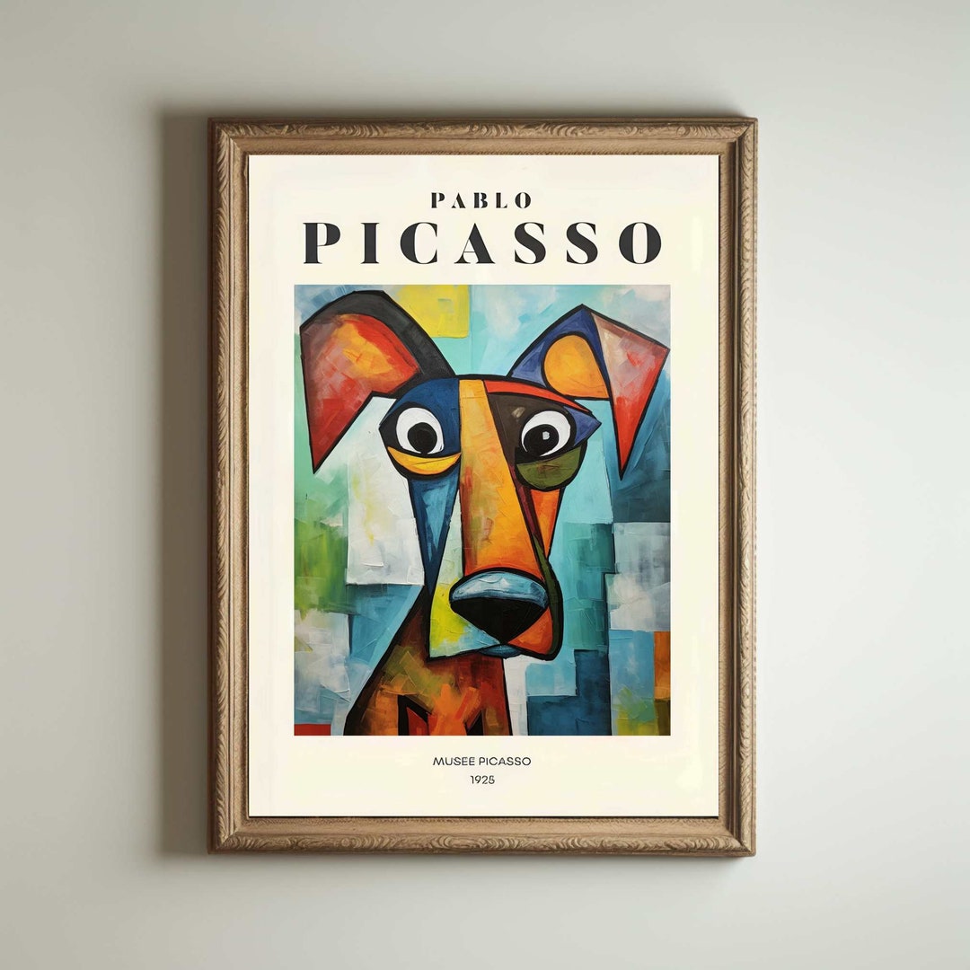 Picasso Dog, Picasso Wall Art, Picasso Exhibition Print, Neutral Beige ...