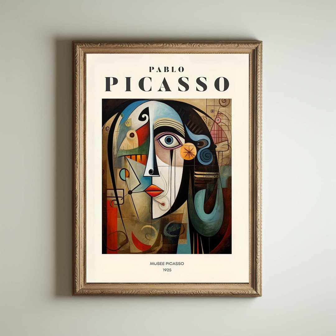 Picasso Art Poster, Picasso Wall Art, Picasso Exhibition Print, Neutral ...