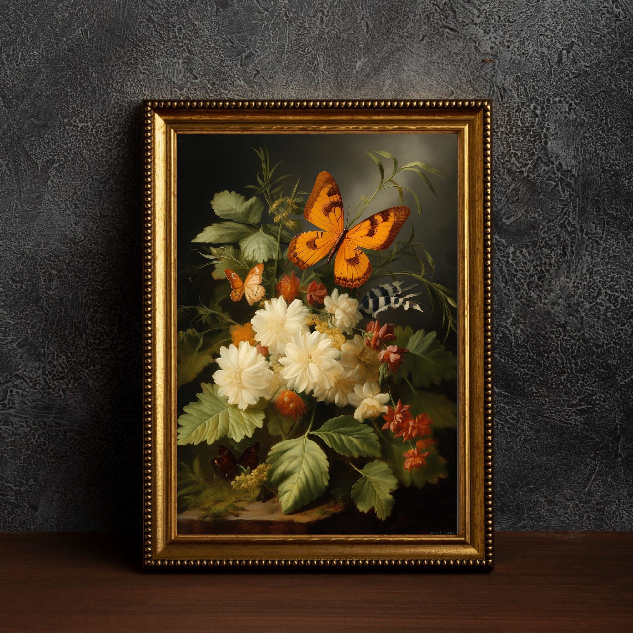 Moth, Cottagecore Print, Moody Botanical Wall Art, Goblincore Fairycore ...