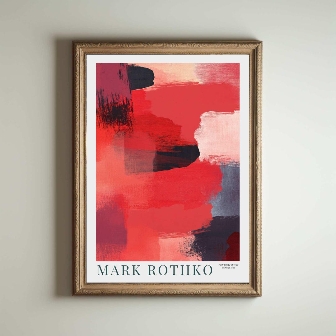 Mark Rothko Poster, Mark Rothko, Mark Rothko Print, Exhibition Poster ...