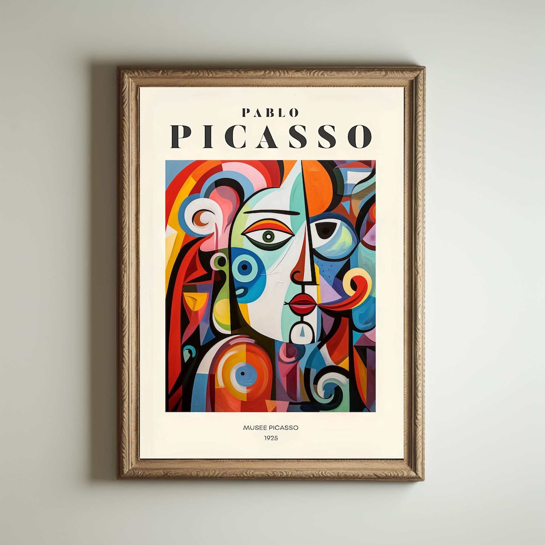 Picasso Art Poster, Picasso Wall Art, Picasso Exhibition Print, Neutral ...