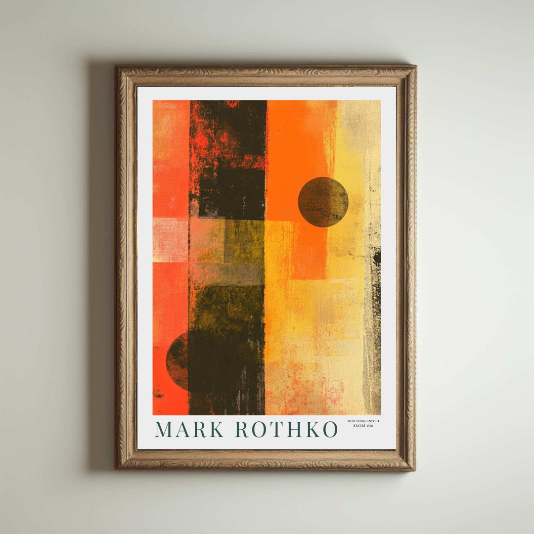 Mark Rothko Poster, Mark Rothko, Mark Rothko Print, Exhibition Poster ...