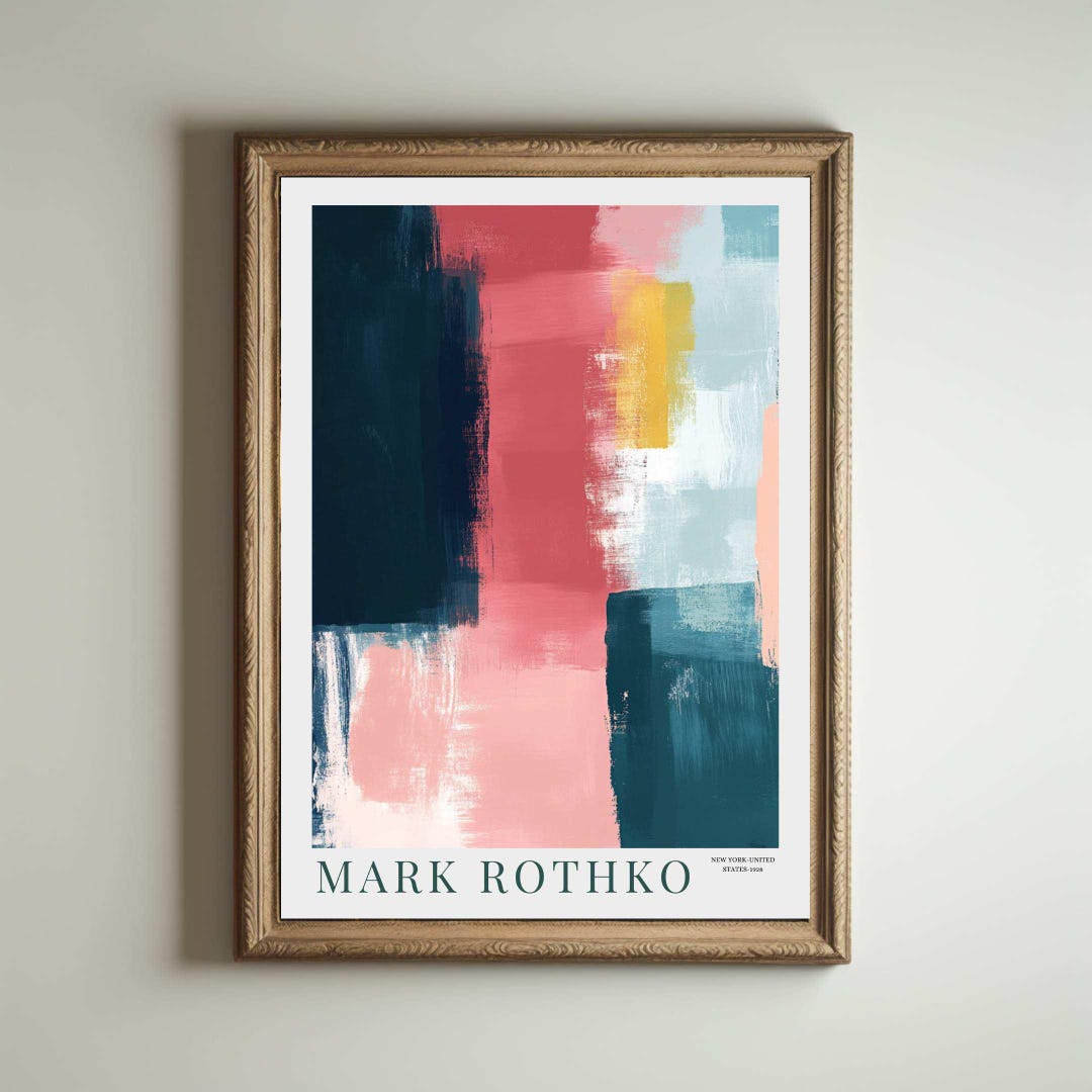Mark Rothko Poster, Mark Rothko, Mark Rothko Print, Exhibition Poster ...
