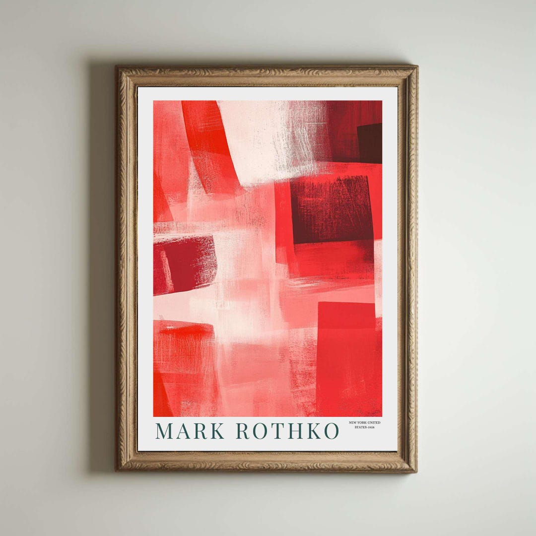 Mark Rothko Poster, Mark Rothko, Mark Rothko Print, Exhibition Poster ...