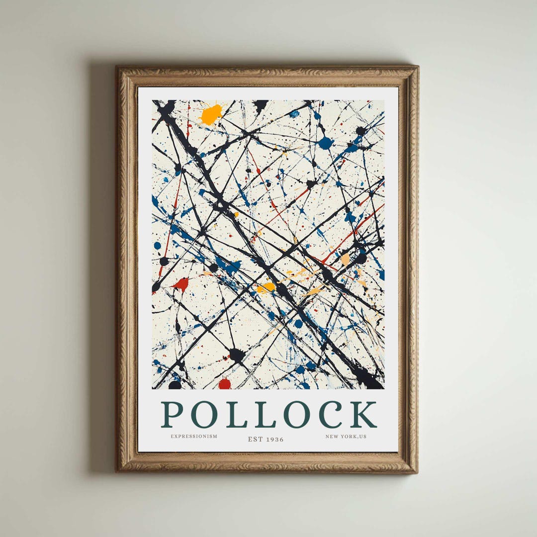 Jackson Pollock Print, Pollock Poster, Housewarming Gift, Abstract ...