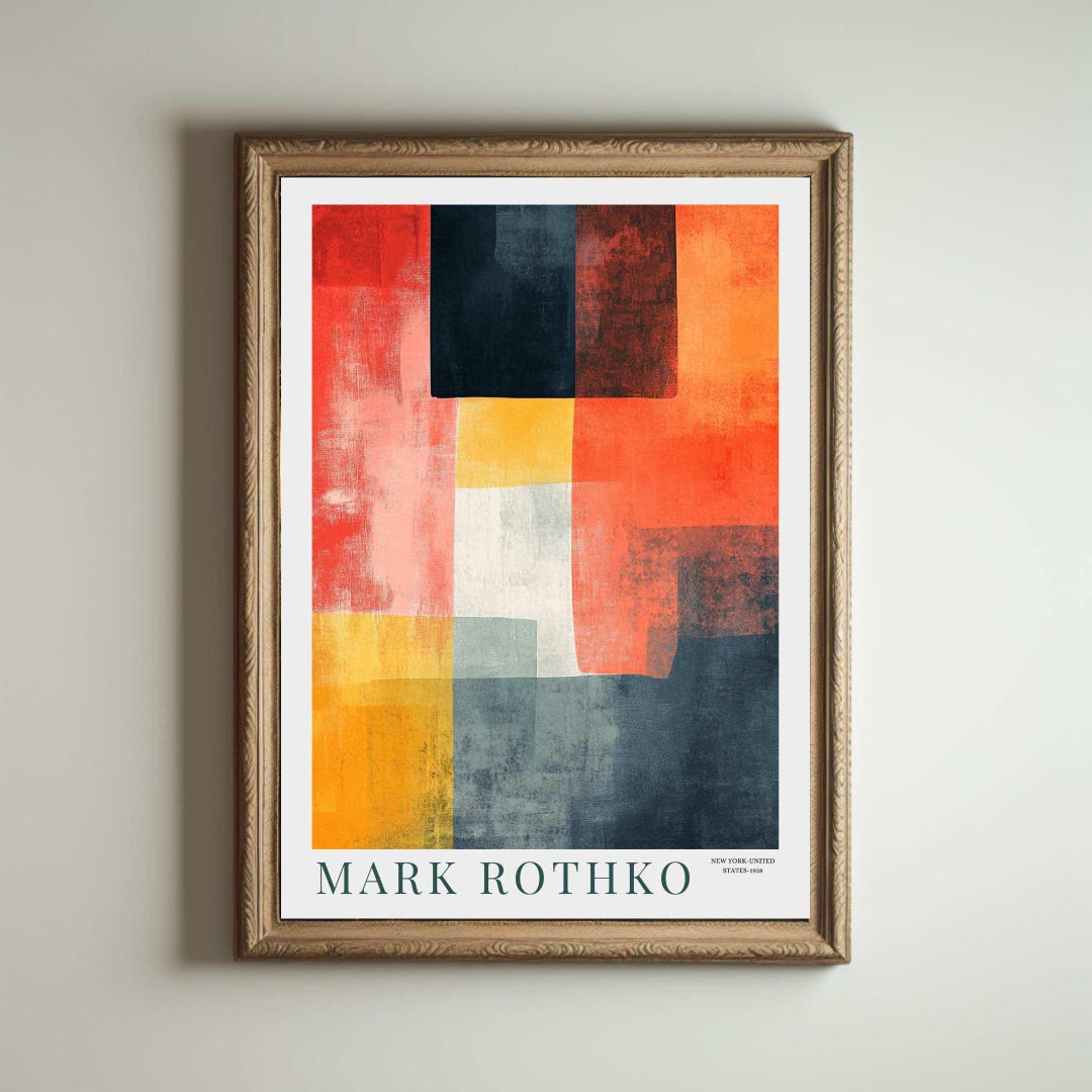 Mark Rothko Poster, Mark Rothko, Mark Rothko Print, Exhibition Poster ...