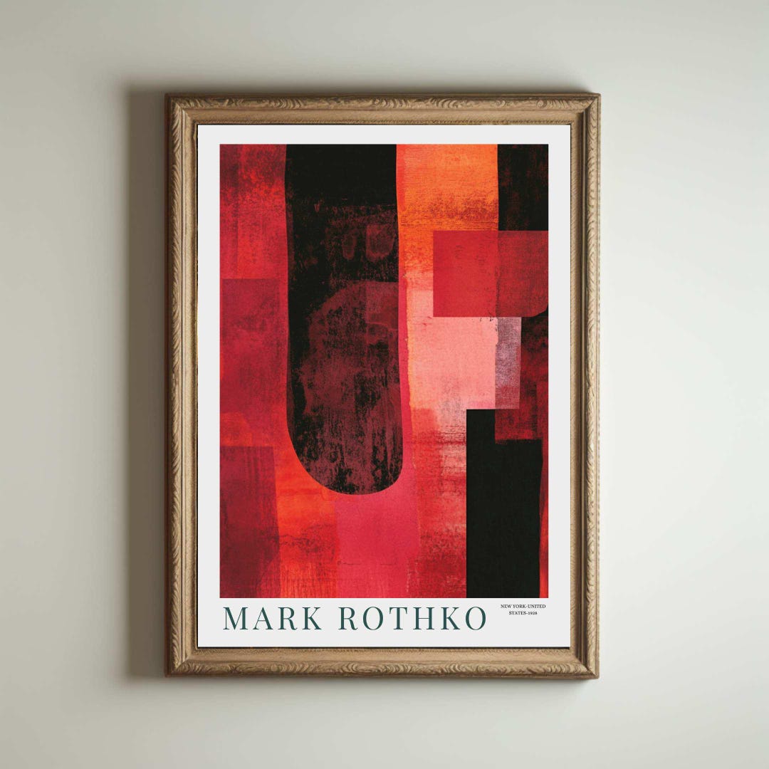 Mark Rothko Poster, Mark Rothko, Mark Rothko Print, Exhibition Poster ...