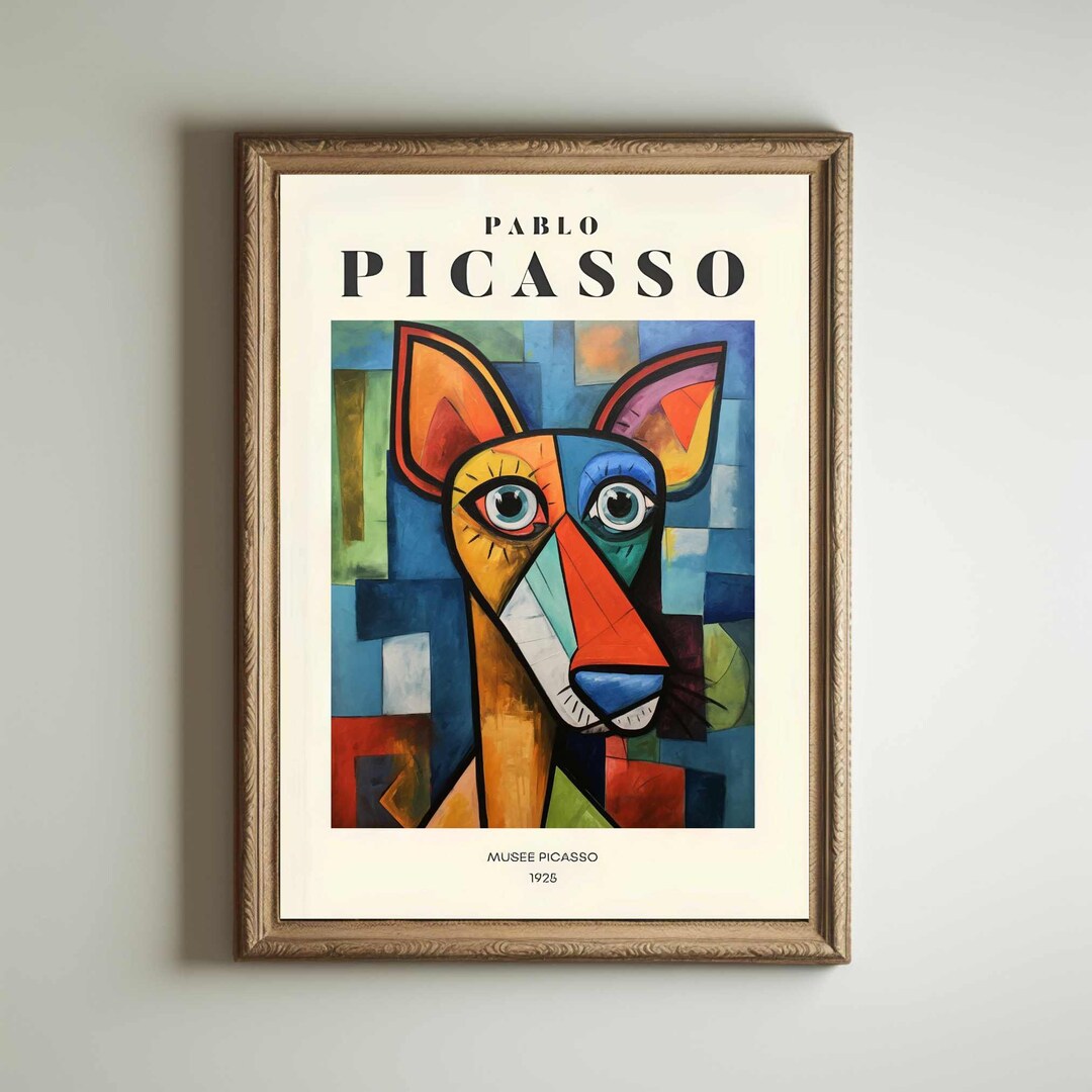 Picasso Dog, Picasso Wall Art, Picasso Exhibition Print, Neutral Beige ...