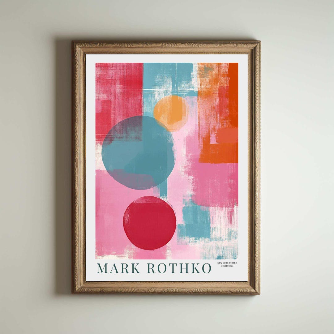 Mark Rothko Poster, Mark Rothko, Mark Rothko Print, Exhibition Poster ...
