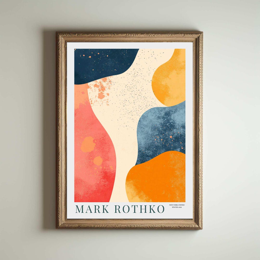 Mark Rothko Poster, Mark Rothko, Mark Rothko Print, Exhibition Poster ...