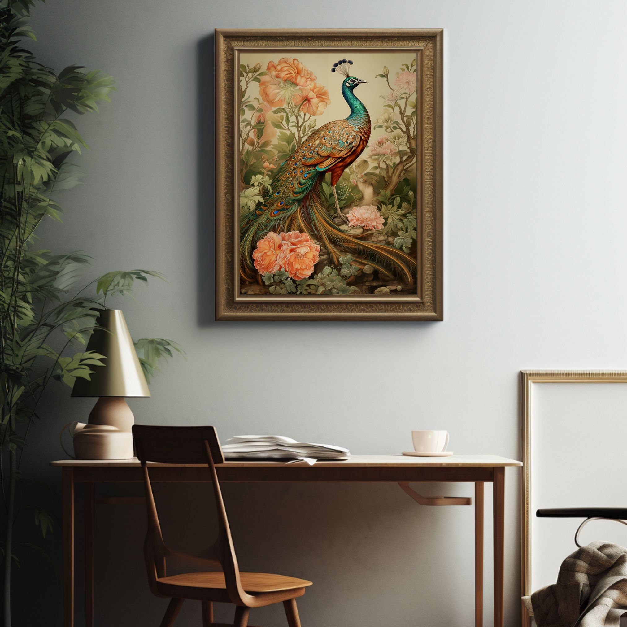 Peacock, Cottagecore Print, Moody Botanical Wall Art, Goblincore ...