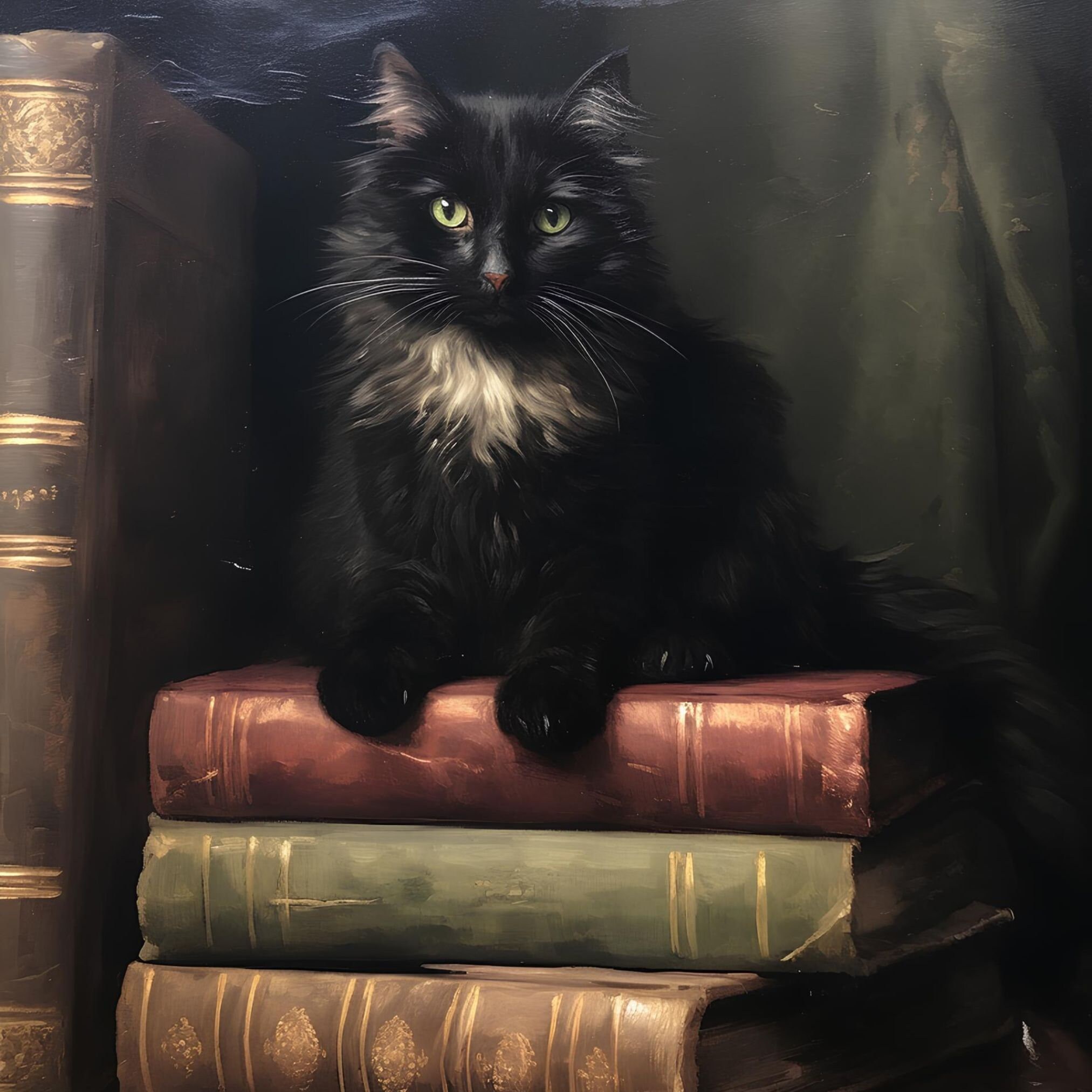 Black Cat, Cottagecore Print, Moody Botanical Wall Art, Goblincore ...