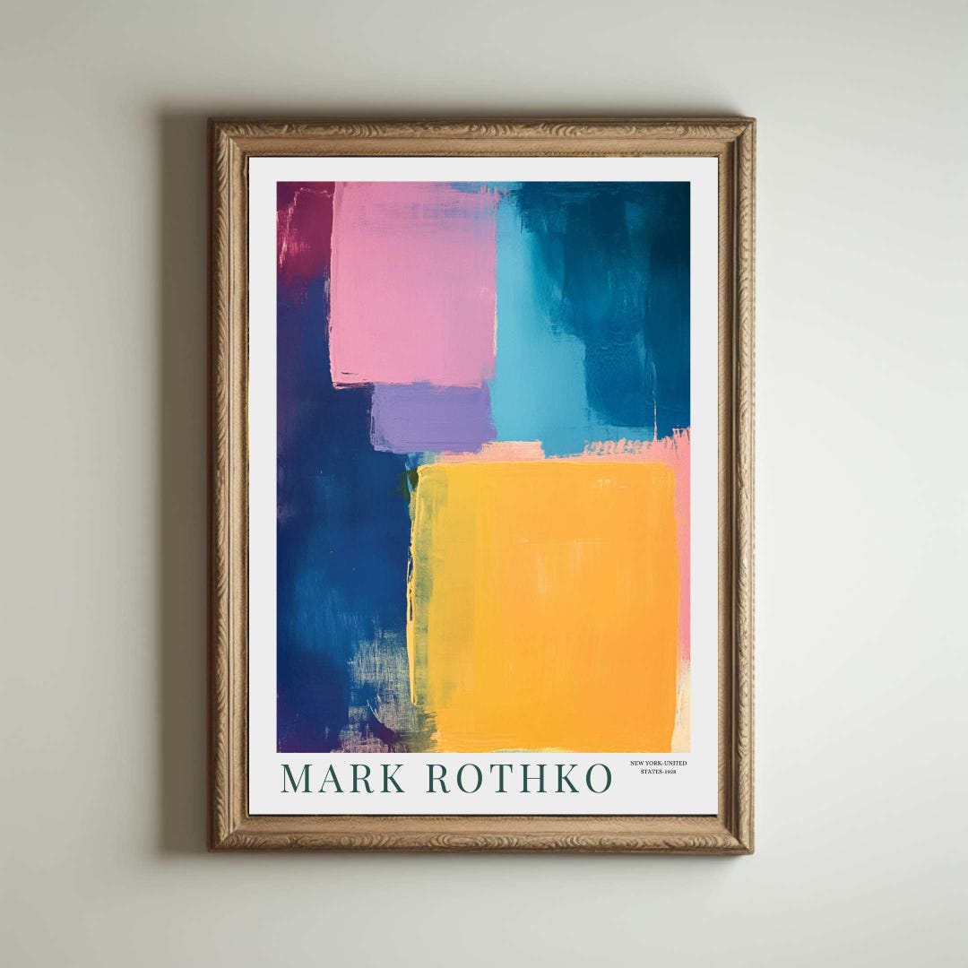 Mark Rothko Poster, Mark Rothko, Mark Rothko Print, Exhibition Poster ...