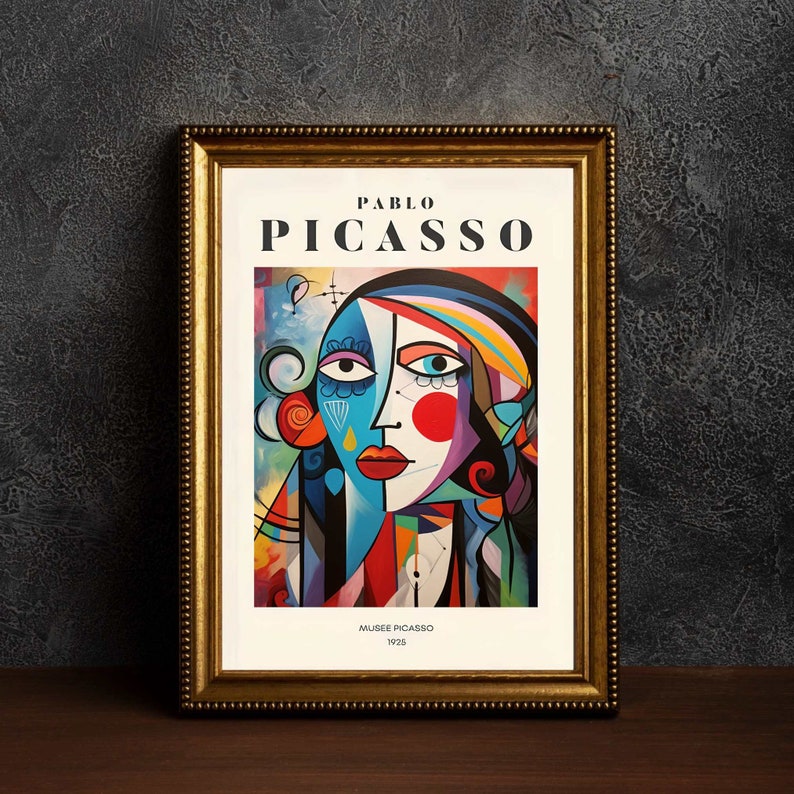 Picasso Art Poster, Picasso Wall Art, Picasso Exhibition Print, Neutral ...