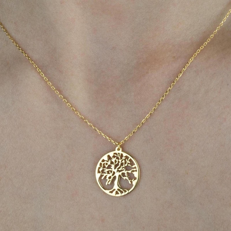 Gold Tree Pendant - Etsy