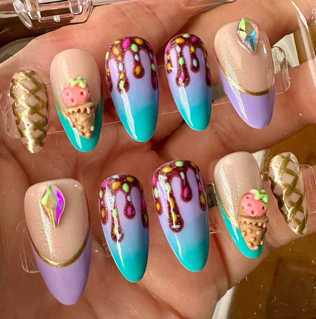 Summer Sundae Press on Nails - Etsy