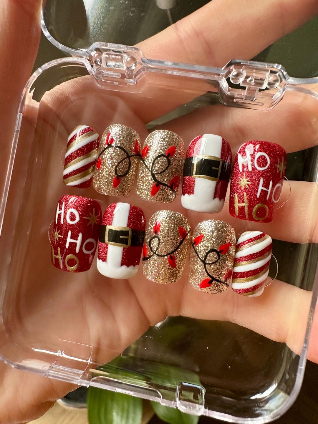 Mrs Claus' Claws Press on Nails - Etsy