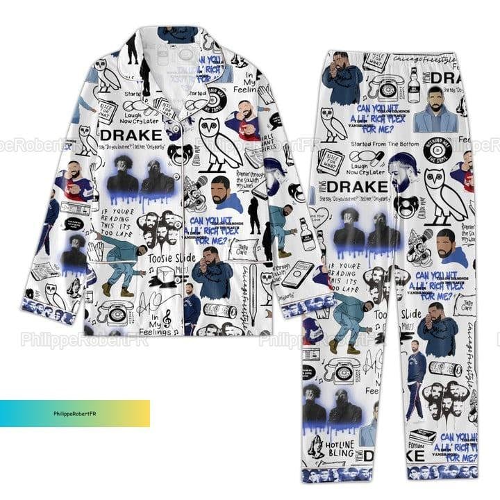 Christmas Drake Pajamas, Drake Rapper Pajamas Set, Drake Concert Thick ...