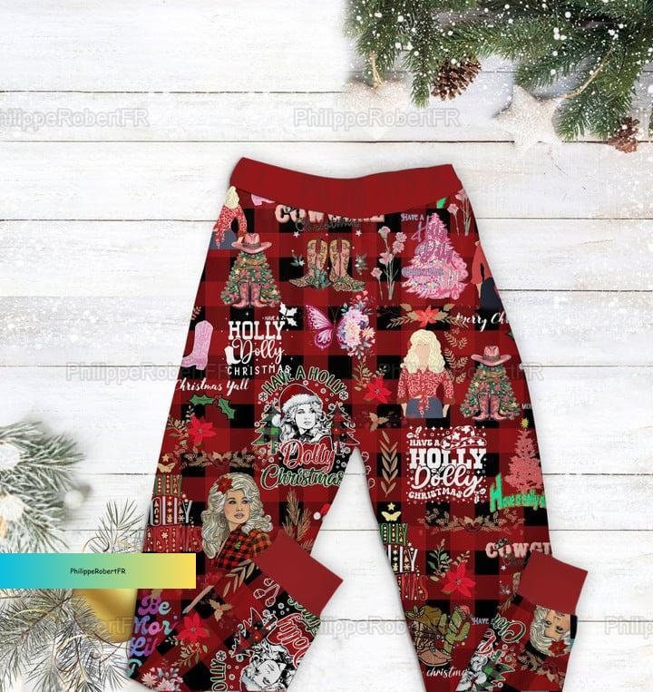 Have A Holly Dolly Christmas Pajamas, Dolly Parton Xmas Pajamas Set ...