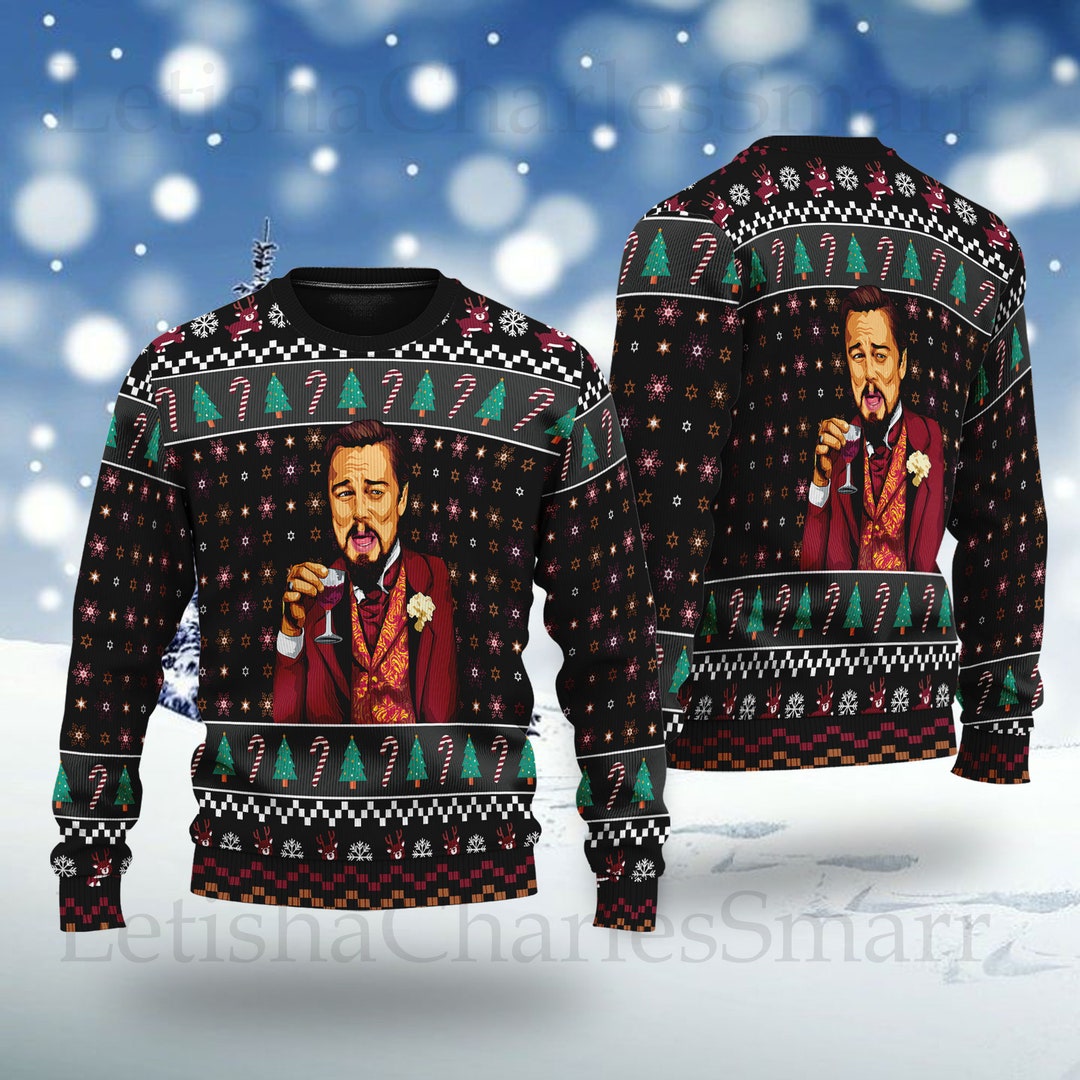 Leo-nardo Dica-prio Laughing Meme Ugly Xmas Sweater Leo Meme - Etsy