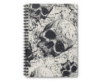 Skull and Lightning Bolt Design Spiral Notebook Ruled Line, Graphic ...
