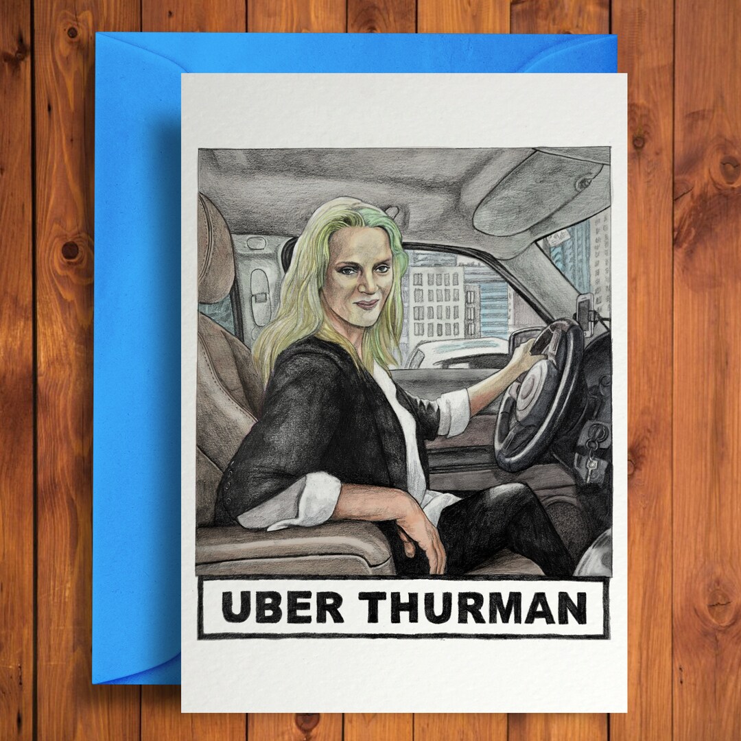 Uber Thurman - Funny Birthday Card - Etsy