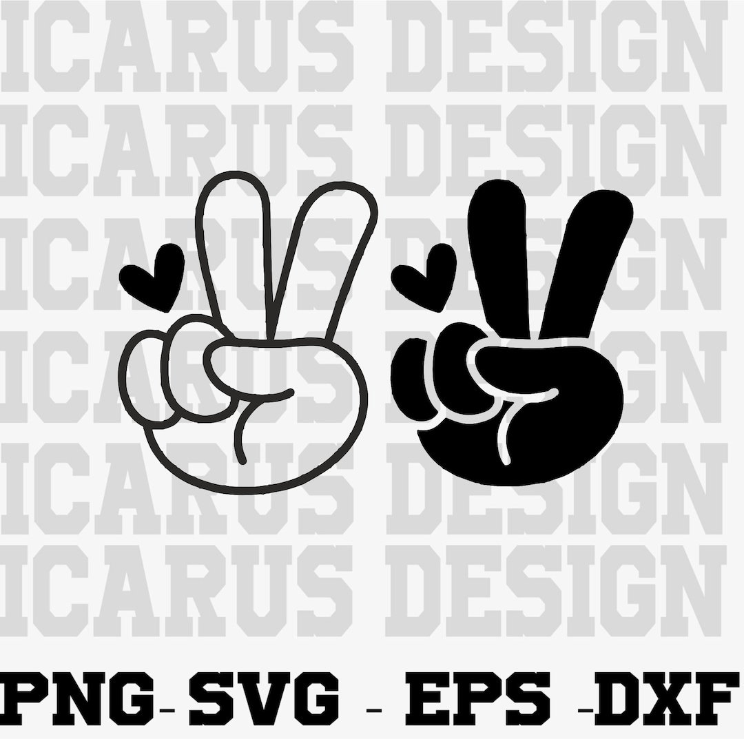 Peace Hand SVG, Peace Sign, Hand Symbol, Peace SVG Clipart, Finger, Cut ...