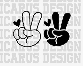 Peace Hand SVG, Peace Sign, Hand Symbol, Peace SVG Clipart, Finger, Cut ...
