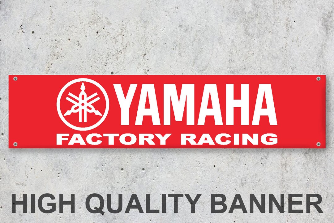 Yamaha Factory Racing Red Vinyl Banner Workspace Sign Decoration Garage ...