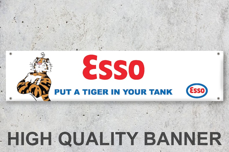 ESSO Tiger Vinyl Banner Workspace Sign Decoration Garage Car Bike ...