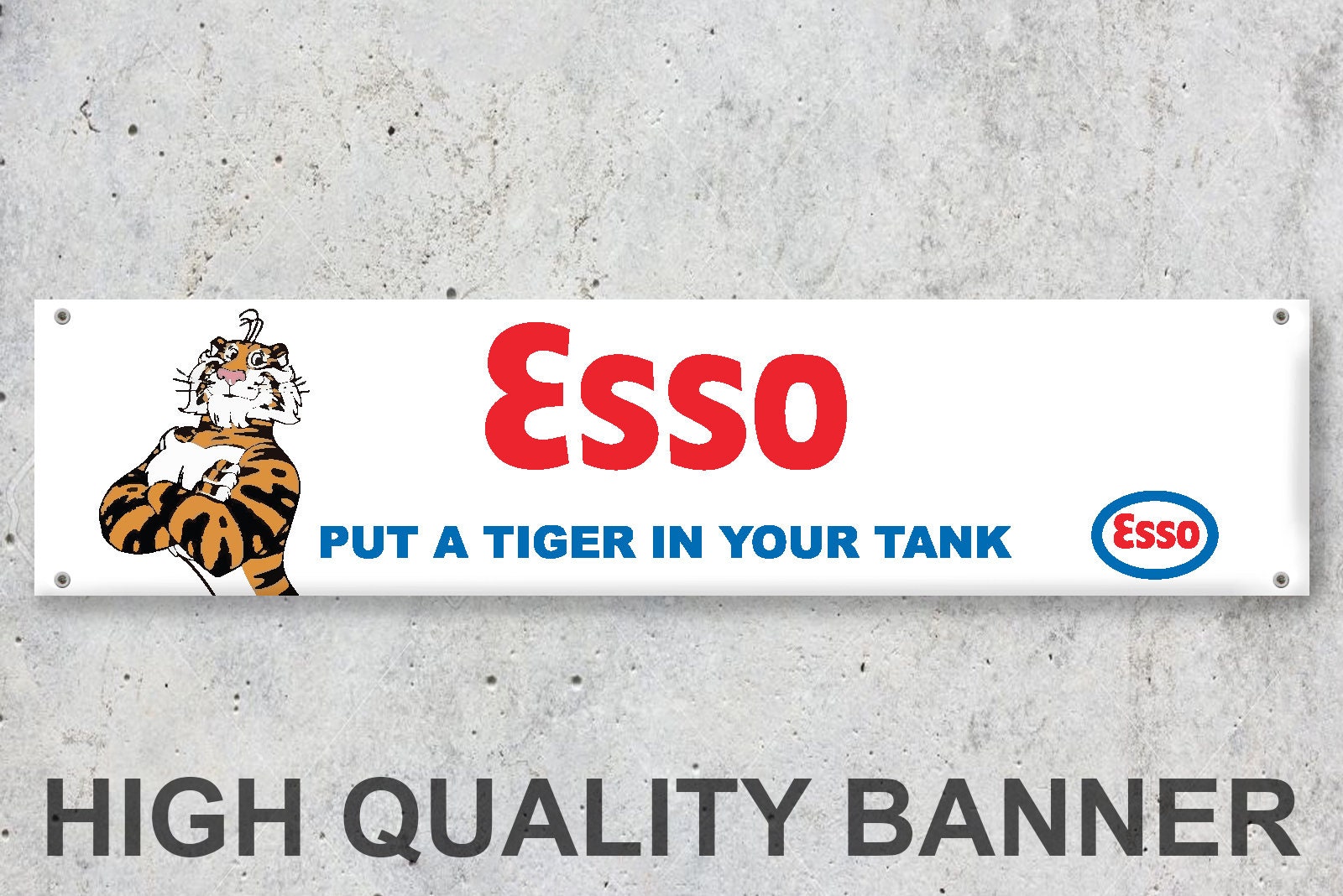 ESSO Tiger Vinyl Banner Workspace Sign Decoration Garage Car Bike ...