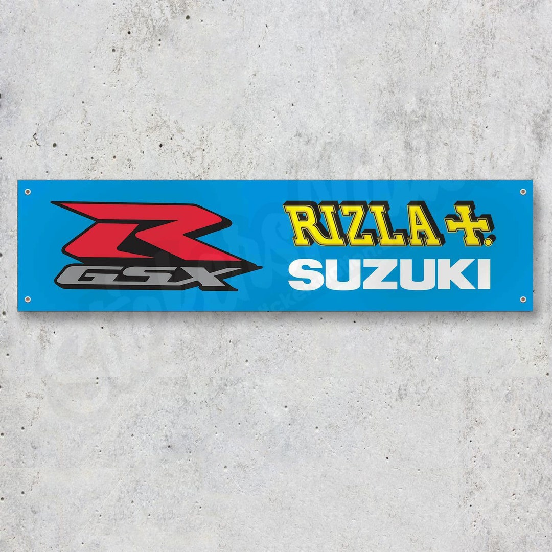 SUZUKI RIZLA Vinyl Banner Workspace Sign Decoration Garage Car Bike ...
