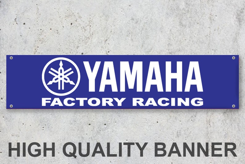 Yamaha Factory Racing Blue Vinyl Banner Workspace Sign Decoration ...