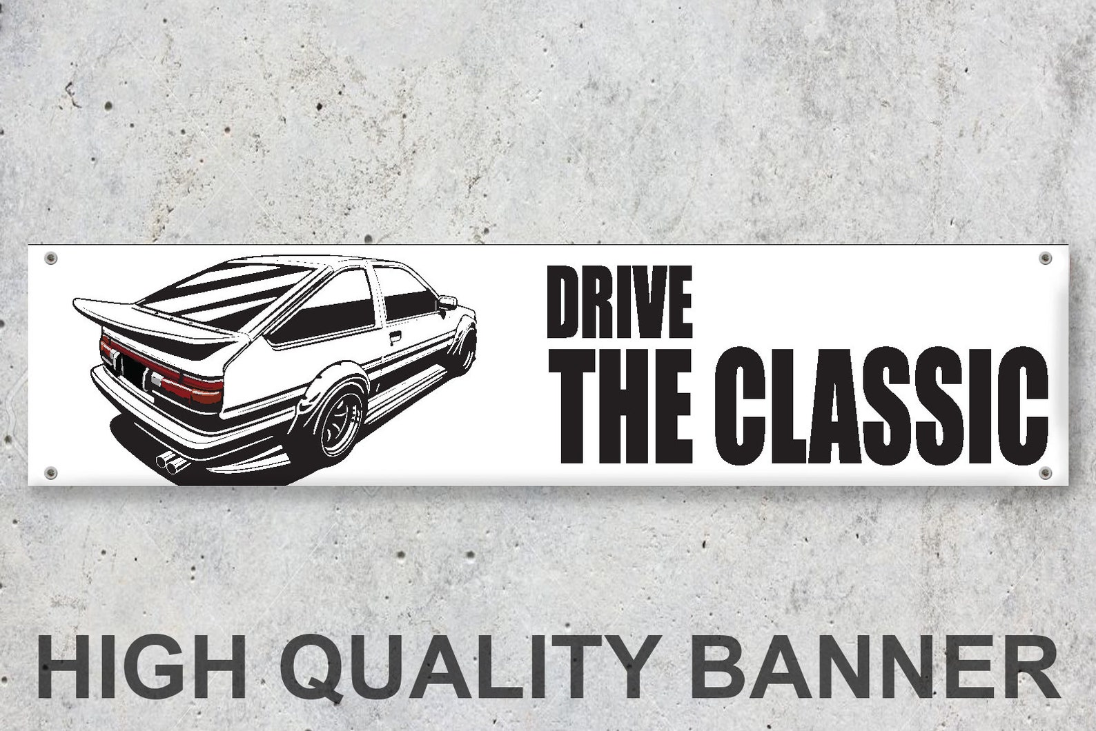 Toyota AE86 Drive the Classic Vinyl Banner Workspace Sign Decoration ...