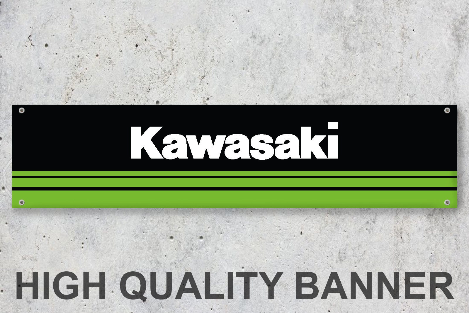 Kawasaki Vinyl Banner Workspace Sign Decoration Garage Car Bike ...