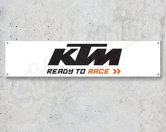 KTM Ready to Race Vinyl Banner Workspace Sign Decoration Garage Car ...