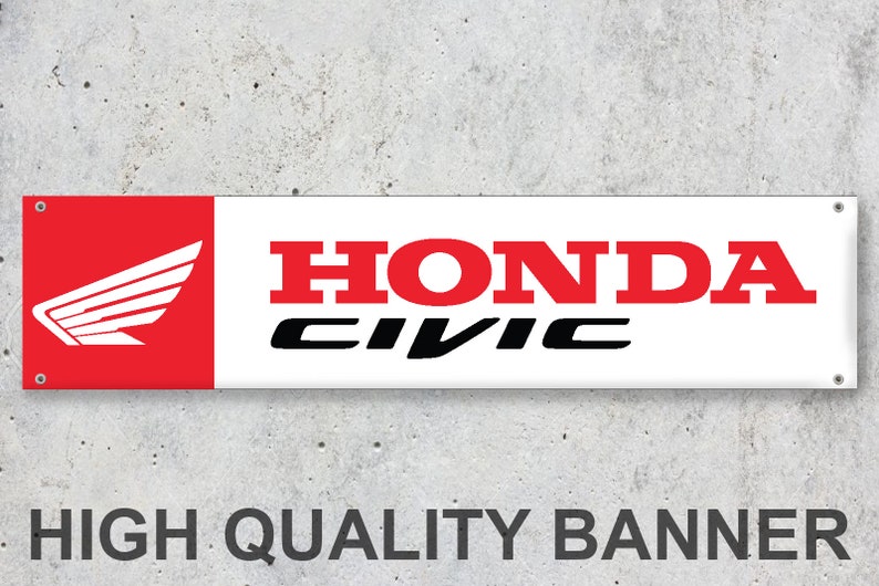 Honda Civic Vinyl Banner Workspace Sign Decoration Garage Car Bike ...