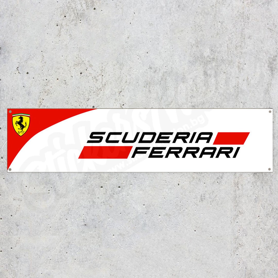 Ferrari Scuderia Vinyl Banner Workspace Sign Decoration Garage Car Bike ...
