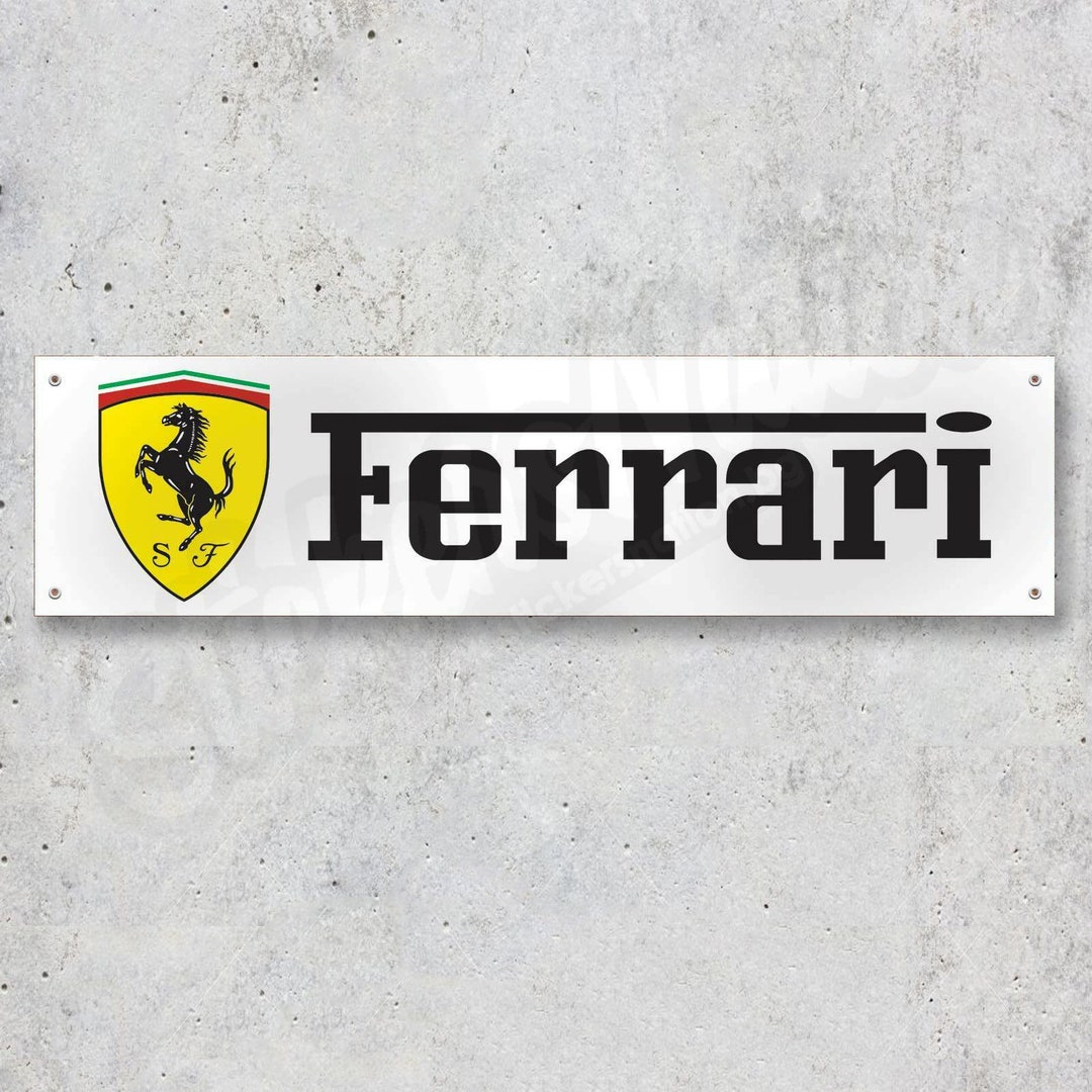 Ferrari Vinyl Banner Workspace Sign Decoration Garage Car Bike ...