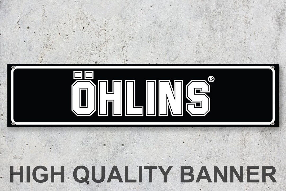 Ohlins Black Vinyl Banner Workspace Sign Decoration Garage Car Bike ...