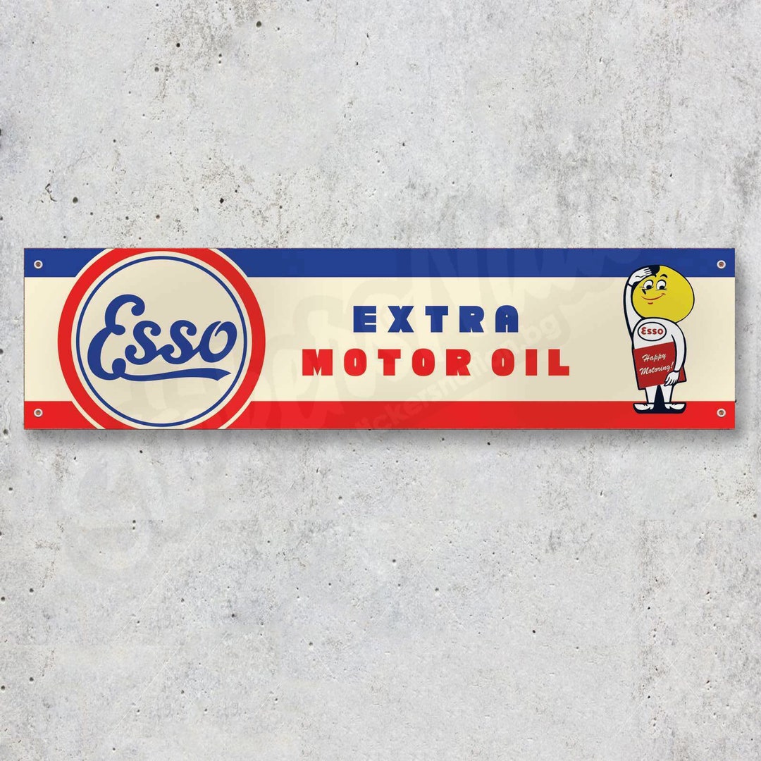 Esso Extra Vinyl Banner Workspace Sign Decoration Garage Car Bike ...