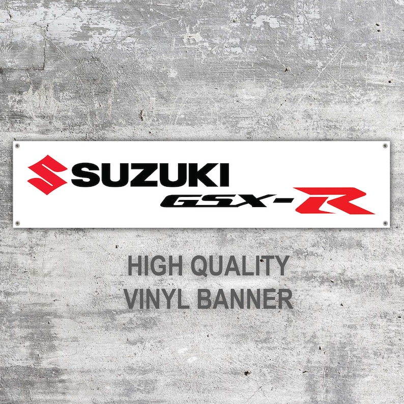 SUZUKI GSXR Vinyl Banner Workspace Sign Decoration Garage Car Bike ...