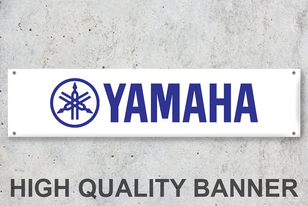 Yamaha White Blue Vinyl Banner Workspace Sign Decoration Garage Car ...