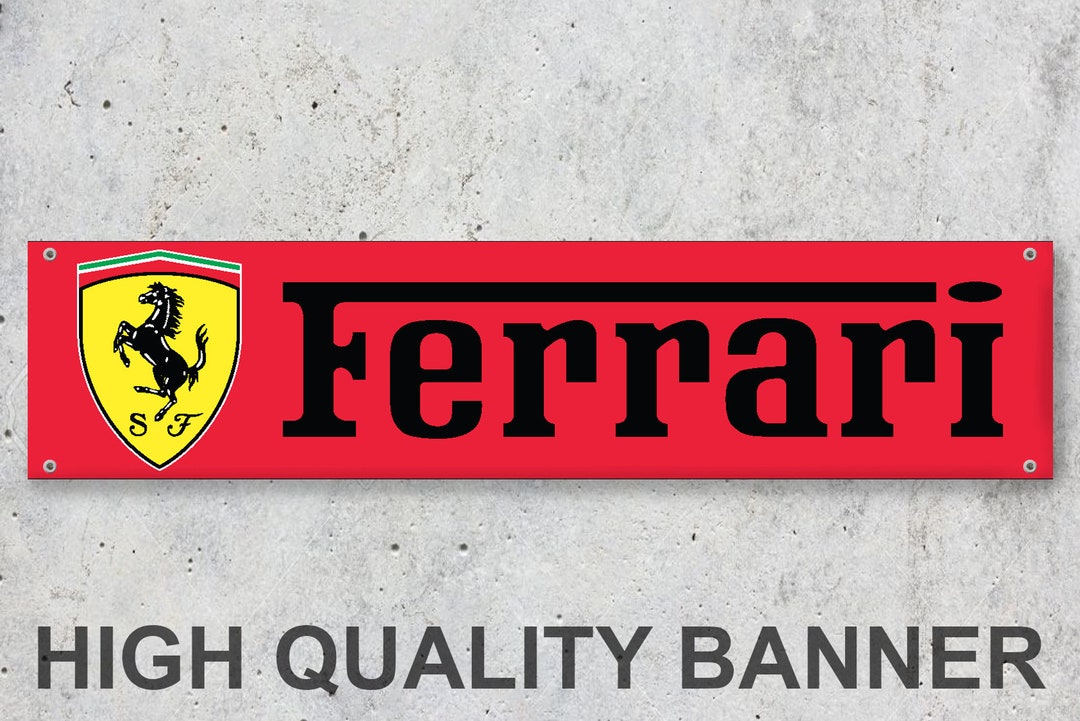 Ferrari RED Vinyl Banner Workspace Sign Decoration Garage Car Bike ...