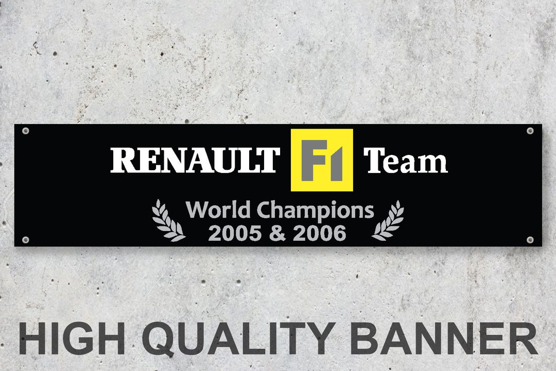 Renault F1 Team Vinyl Banner Workspace Sign Decoration Garage Car Bike ...