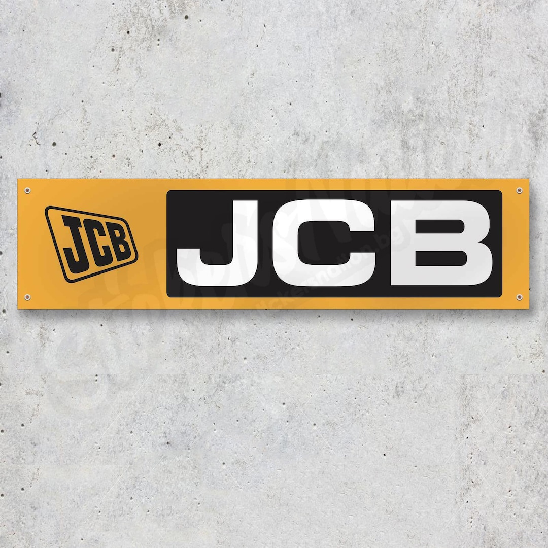 JCB Vinyl Banner Workspace Sign Decoration Garage Car Bike Motorbike ...